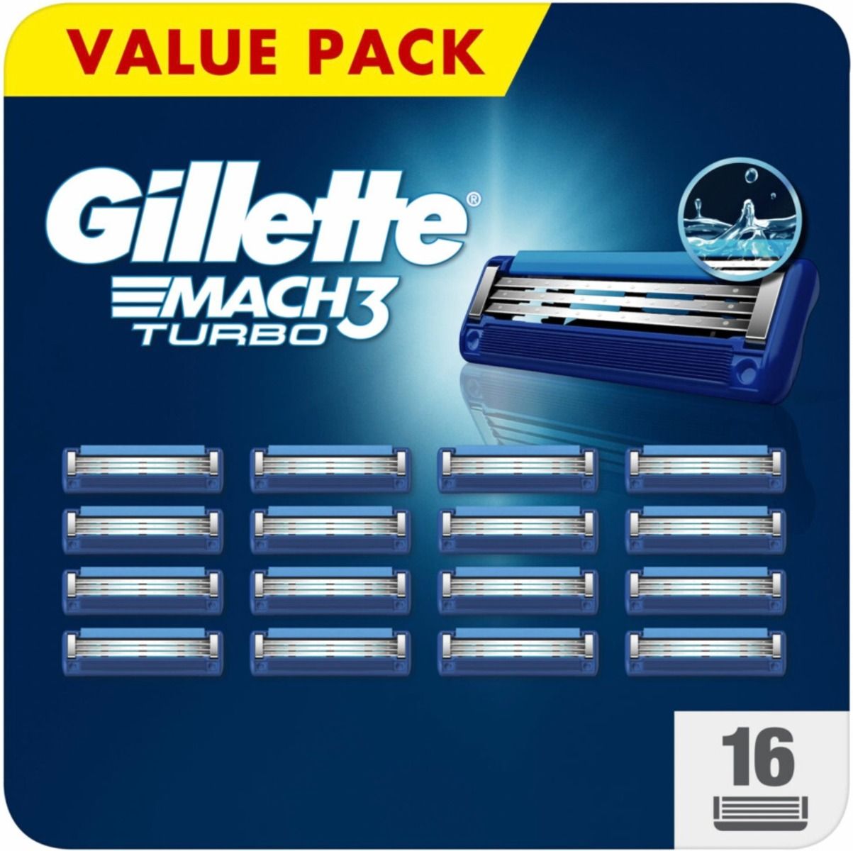 Gillette Mach3 Turbo Scheermesjes 16 Stuks | ShaveSavings.com ...